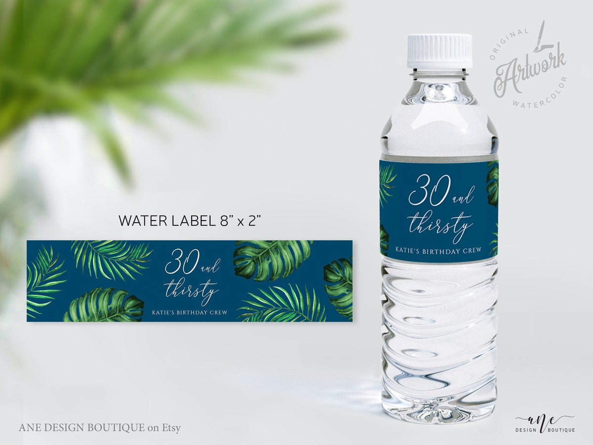 Blue Tropical Water Label – Ane Design Boutique